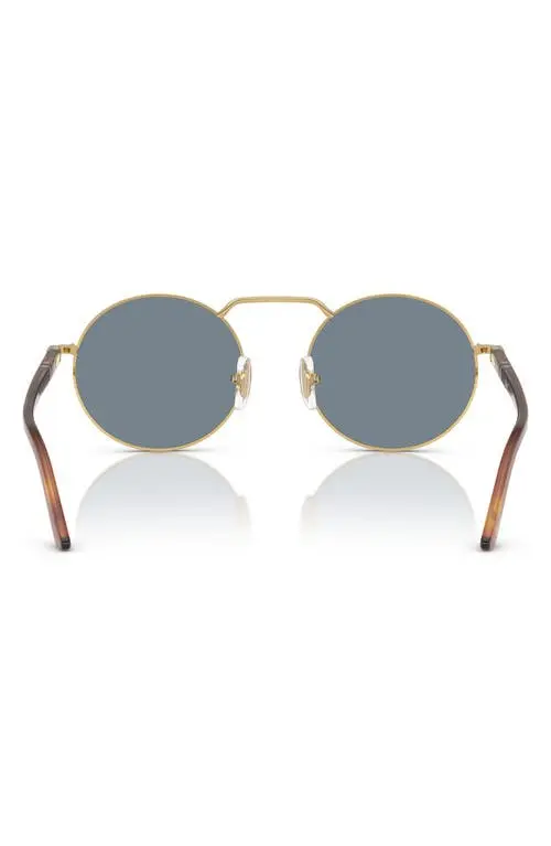 Persol 53mm Polarized Round Sunglasses - Light Blue