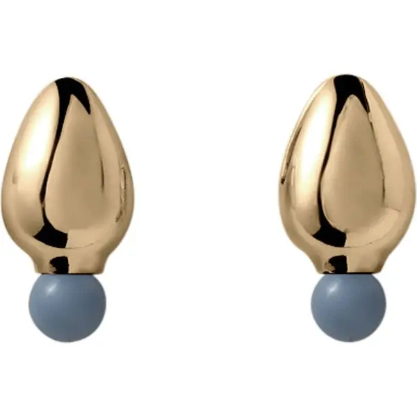 ANNIKA INEZ Bulbous Stone Drop Earrings - Gold