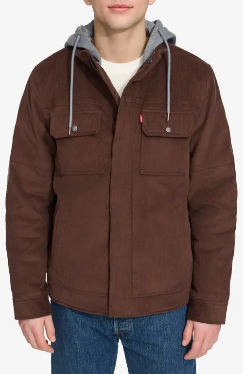 LEVI'S Hooded Corduroy Jacket - Chocol Bro