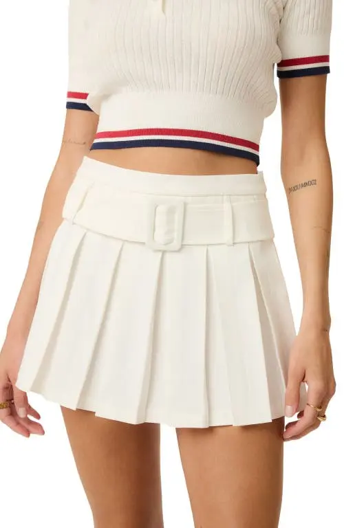 GOLDIE BYRD Belted Pleated Skirt