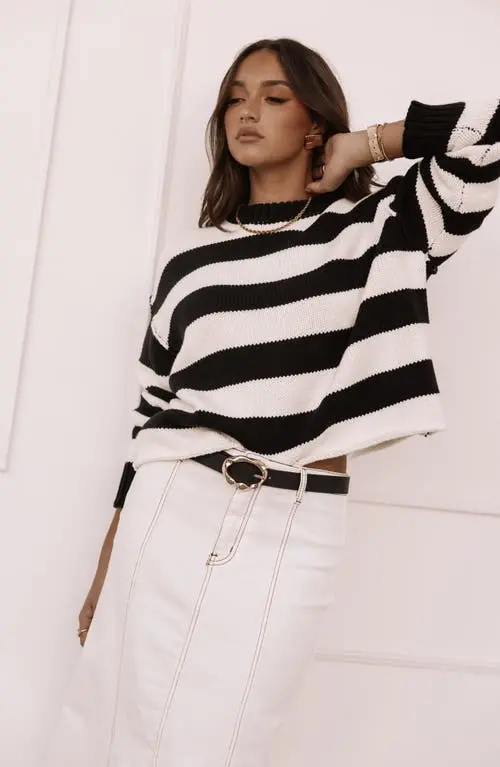 PETAL & PUP Gretchen Stripe Crewneck Sweater