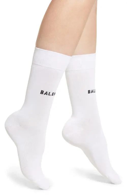 Balenciaga Classic Logo Socks - White/black