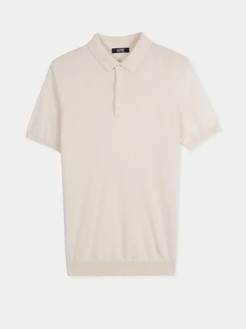 Gobi Cashmere Cashmere Silk Polo Shirt - Marshmallow