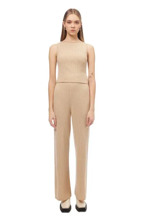 Gobi Cashmere Cashmere Regular Fit Crop Top - Beige