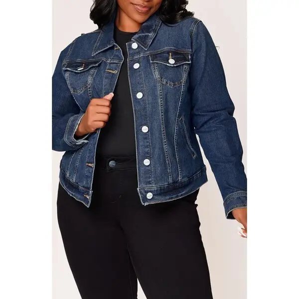 SLINK JEANS Stretch Denim Trucker Jacket - Sadie