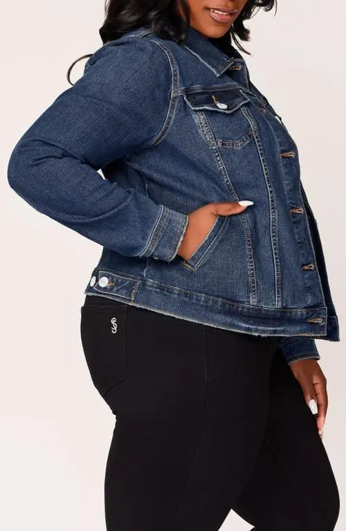SLINK JEANS Stretch Denim Trucker Jacket - Sadie