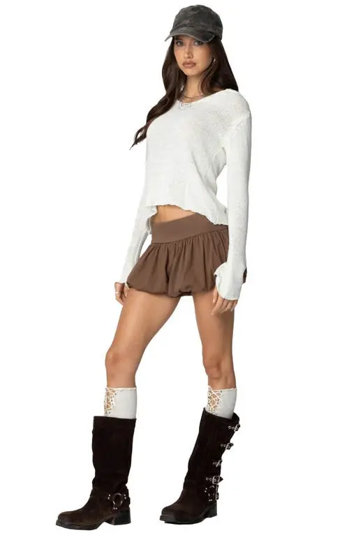 EDIKTED Adrianna Bubble Hem Shorts