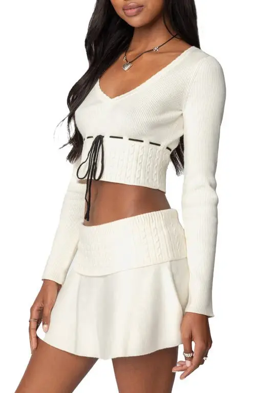 EDIKTED Andie Cropped Knit Top