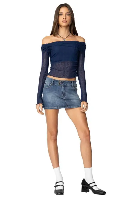 EDIKTED Off-the-shoulder Sheer Top