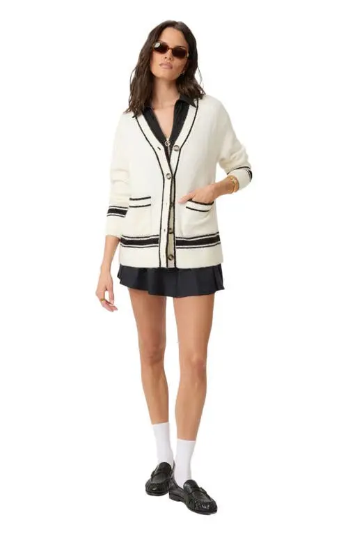 GOLDIE BYRD Fuzzy Striped Cardigan
