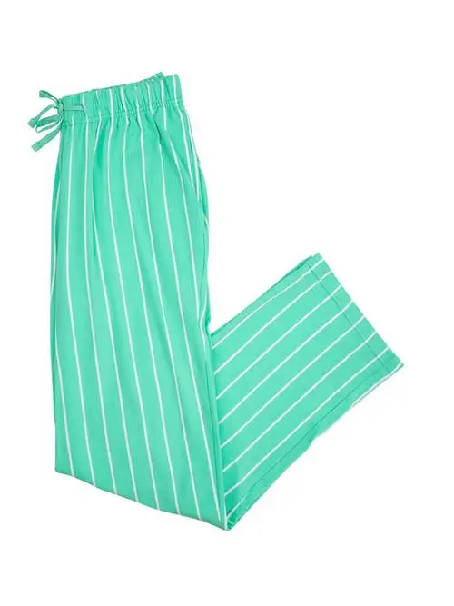 RUFFLEBUTTS Modal Blend Gender Inclusive Adult Pajama Pants - Green Pinstripe