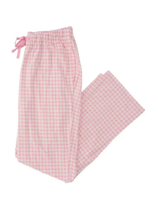 RUFFLEBUTTS Modal Blend Gender Inclusive Adult Pajama Pants - Pink Gingham
