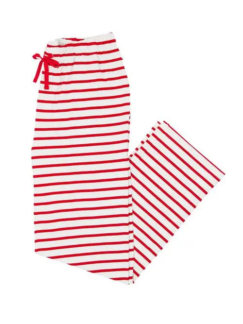RUFFLEBUTTS Modal Blend Gender Inclusive Adult Pajama Pants - Red & White Stripe