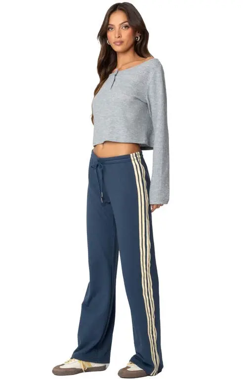 EDIKTED Averie Contrast Stripe Sweatpants - Blue