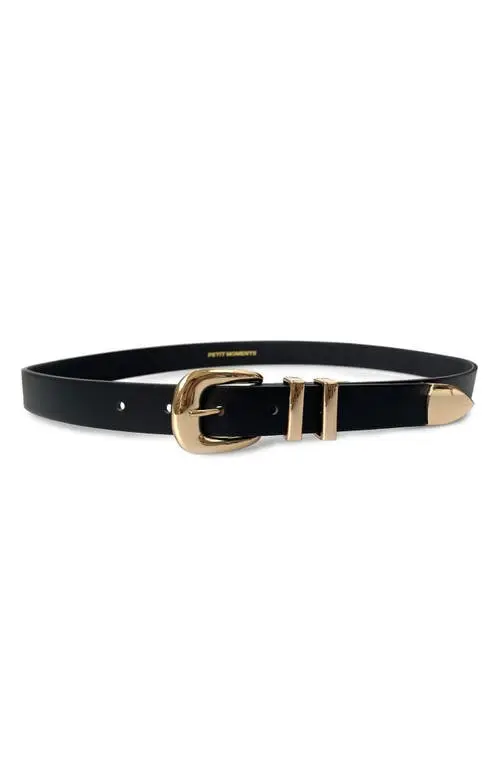 PETIT MOMENTS Atlas Faux Leather Belt - Black/ Gold