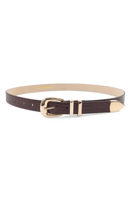 PETIT MOMENTS Atlas Faux Leather Belt - Brown Croc/gold