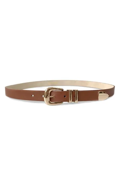 PETIT MOMENTS Atlas Faux Leather Belt - Brown/ Gold