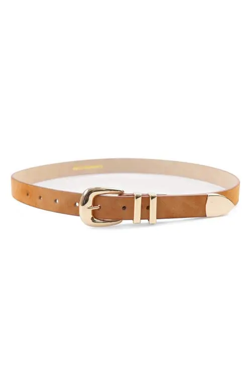 PETIT MOMENTS Atlas Faux Leather Belt - Camel Suede/gold