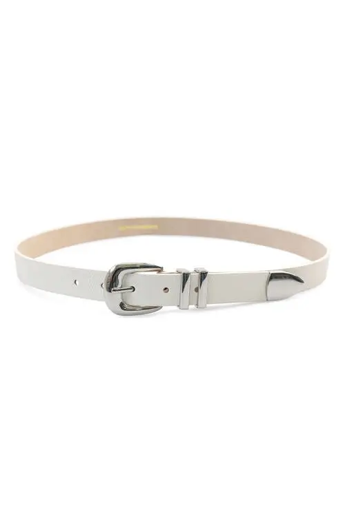PETIT MOMENTS Atlas Faux Leather Belt - White/ Silver