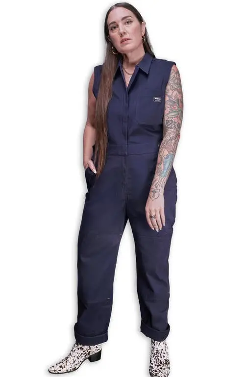 WILDFANG The Essential Sleeveless High Waisted Coverall - Navy