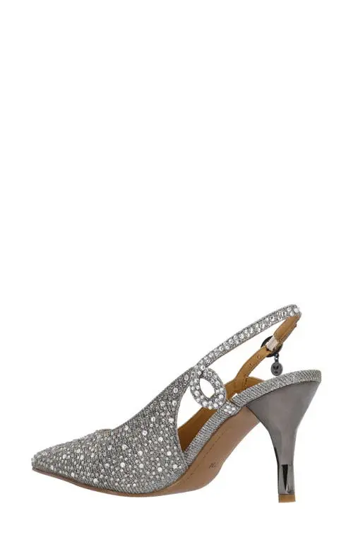 J. Reneé Viviene Embellished Slingback Pumps - Pewter