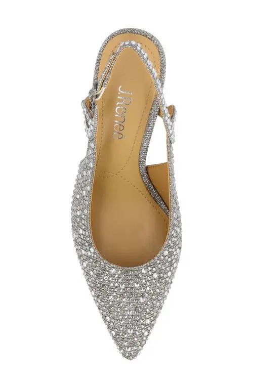 J. Reneé Viviene Embellished Slingback Pumps - Pewter
