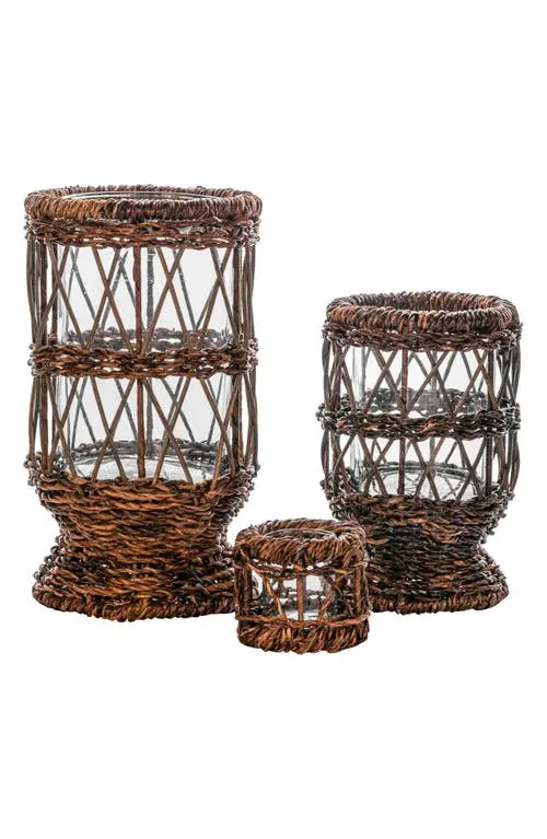 JULISKA Devon Willow Hurricane Vase - Brown