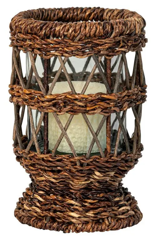JULISKA Devon Willow Hurricane Vase - Brown