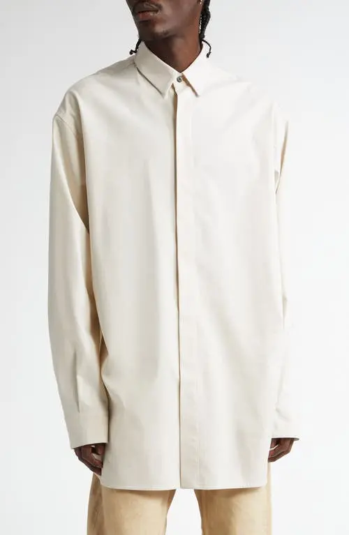 Fear Of God Vented Stretch Cotton & Virgin Wool Button-up Shirt - Cream