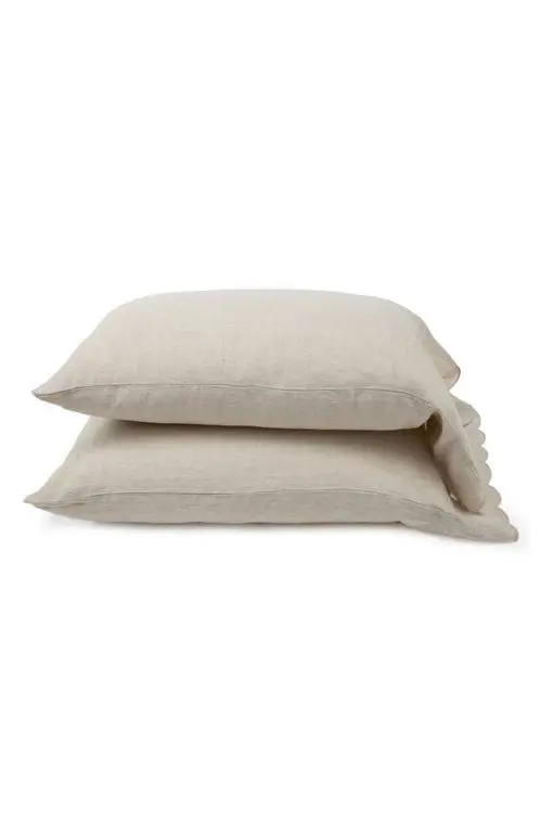 POM POM AT HOME Kelly Set Of 2 Linen Pillowcases - Flax/ Flax