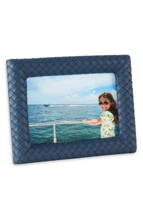 BEY-BERK Woven Leather Picture Frame