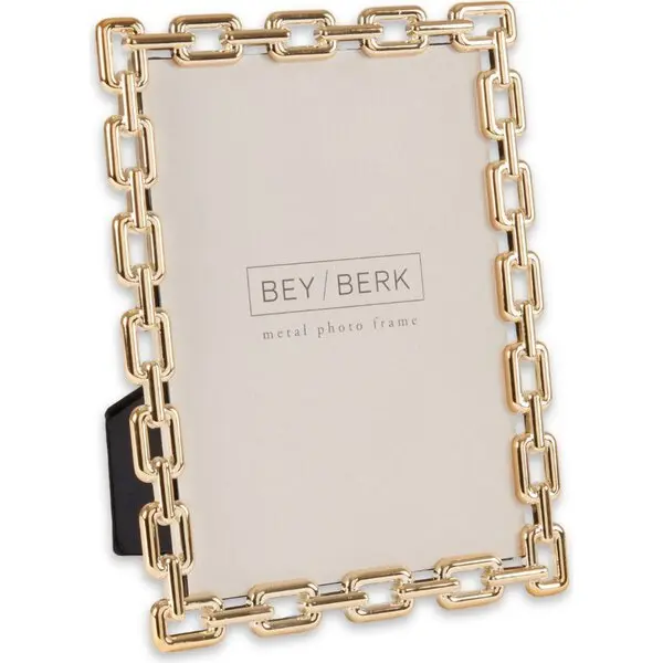 BEY-BERK Link Picture Frame - Gold