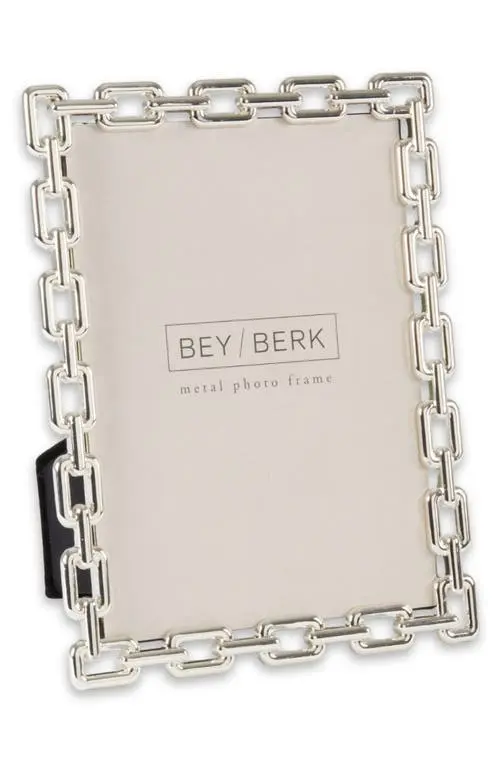 BEY-BERK Link Picture Frame - Silver