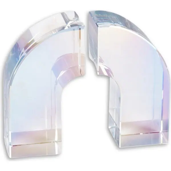 BEY-BERK Archer Crystal Bookends - Multi Color
