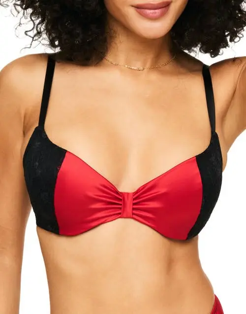 ADORE ME Eira Push Up Demi Bra - Dark Red