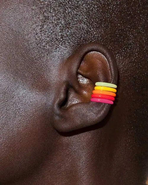 Fry Powers Enamel Stacking Ear Cuff - Florida Orange