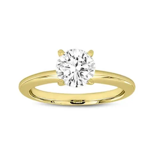 LUVMYJEWELRY 2 Ctw Sabine Lab Grown Diamond Solitaire Ring - 14k Yellow Gold