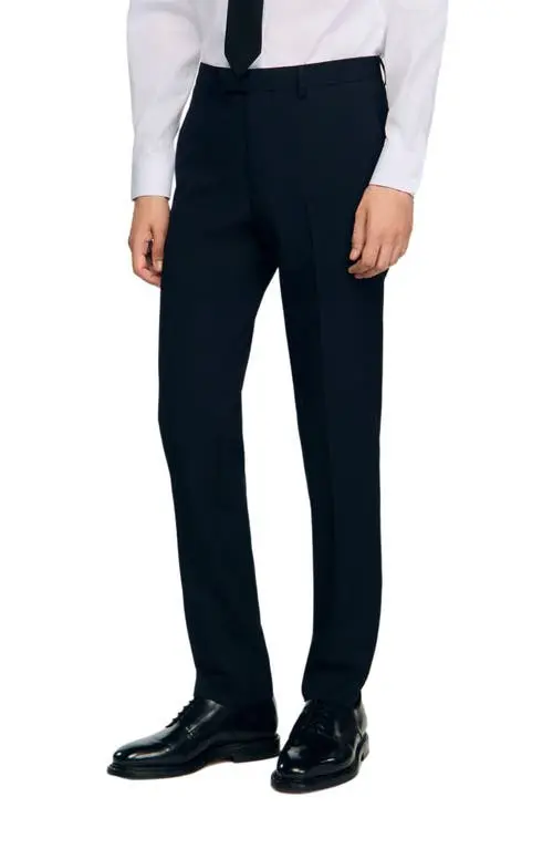 Sandro Wool Suit Trousers - Navy Blue