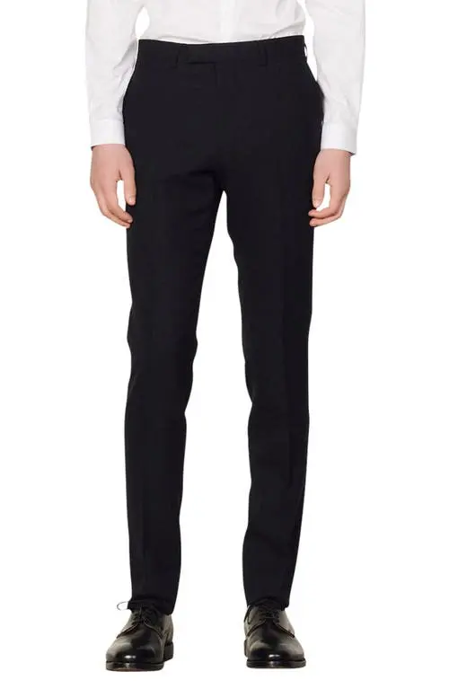 Sandro Wool Suit Trousers - Navy Blue