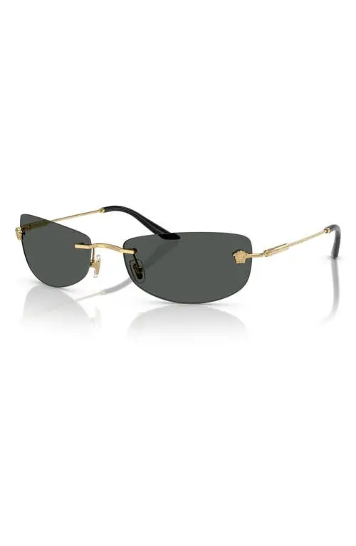 Versace 60mm Rimless Rectangular Sunglasses
