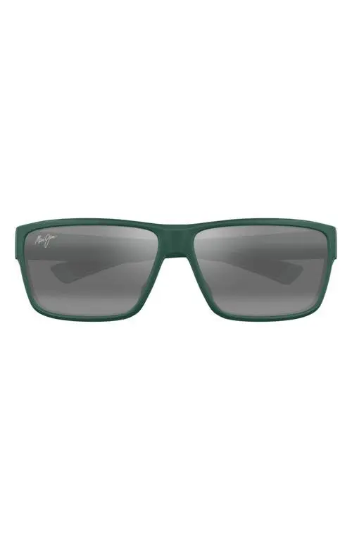 Maui Jim Uila Oversized Wrap Sunglasses - Matte Dark Military Green
