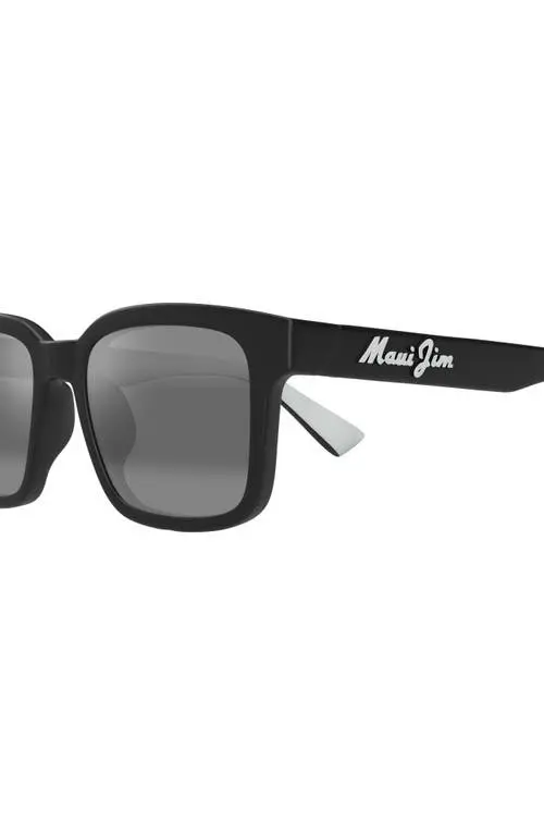 Maui Jim Opiopio Rectangular Sunglasses - Matte Black W/ Gradient Effect