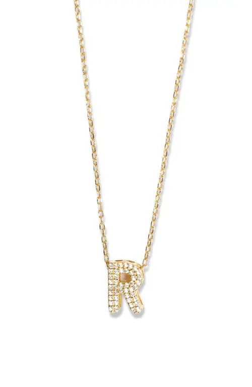 Argento Vivo Cubic Zirconia Initial Pendant Necklace - Gold - R