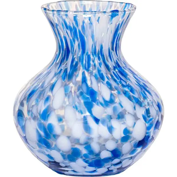 JULISKA Puro 6-inch Tortoiseshell Pattern Glass Vase - Blue