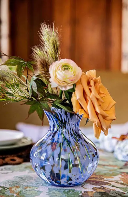 JULISKA Puro 6-inch Tortoiseshell Pattern Glass Vase
