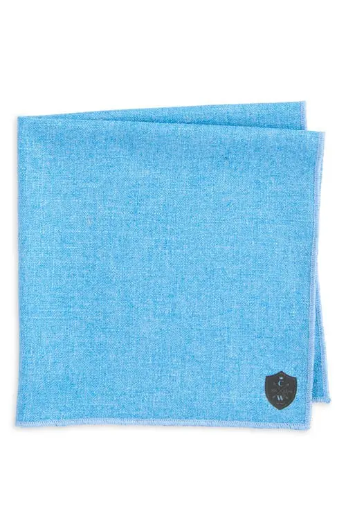 CLIFTON WILSON Wool Pocket Square - Blue