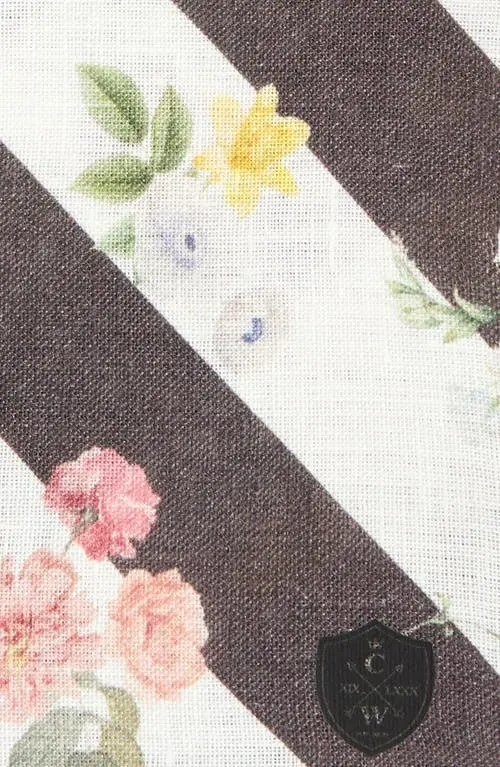 CLIFTON WILSON Print Linen Pocket Square