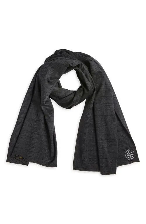 CLIFTON WILSON Glen Plaid Wool Scarf - Gray
