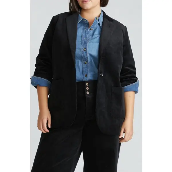 Universal Standard Davis Corduroy Blazer - Black