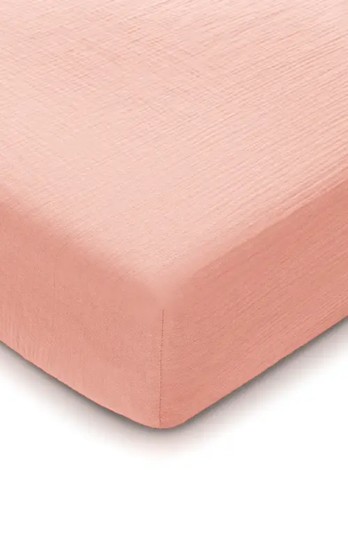 COMFY CUBS Muslin Fitted Crib Sheet - Lace Pink